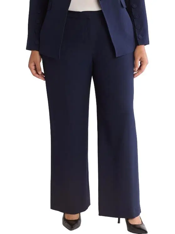 TAHARI ASL Wide Leg Trousers - Deep Navy