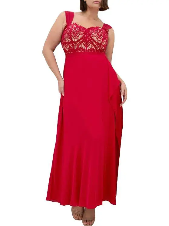 City Chic Sweet Evie Maxi Dress - Red