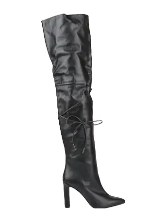 MANILA GRACE Leather Over-the-knee Boots - Black