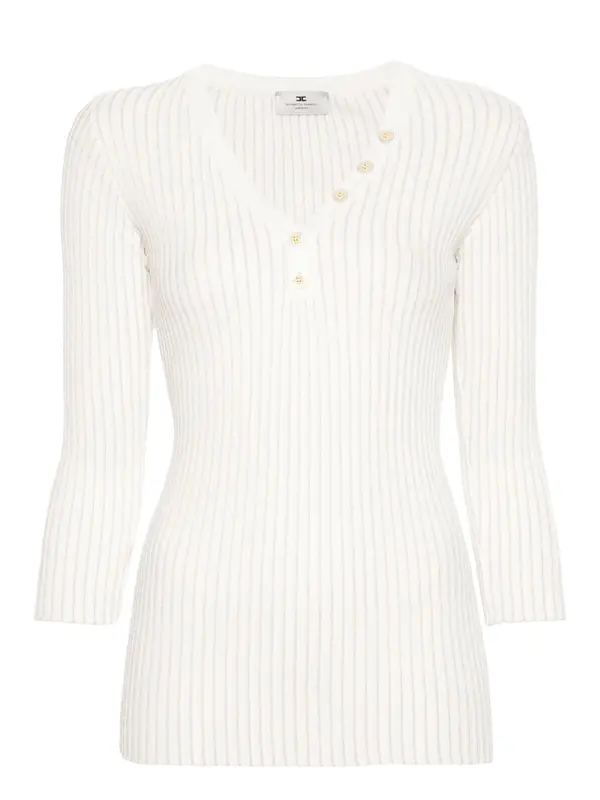 Elisabetta Franchi Ribbed Knit Jumper - White