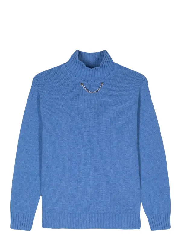 MOSCHINO JEANS Chain-embellished Jumper - Blue