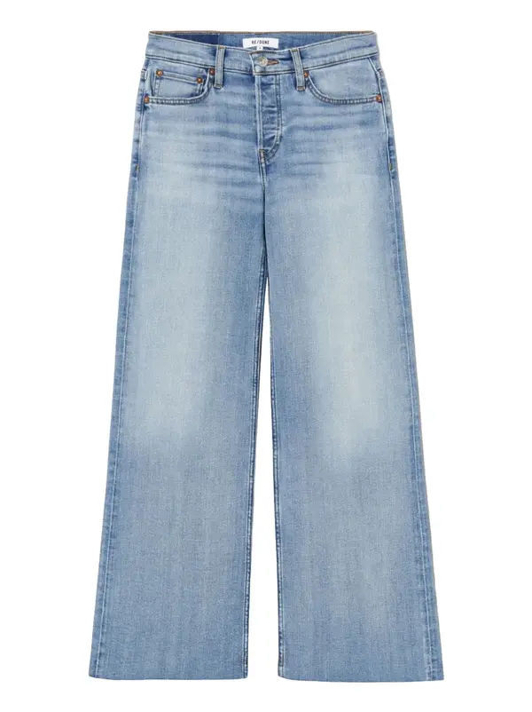 RE/DONE Mid-rise Wide Cropped Jeans - Blue