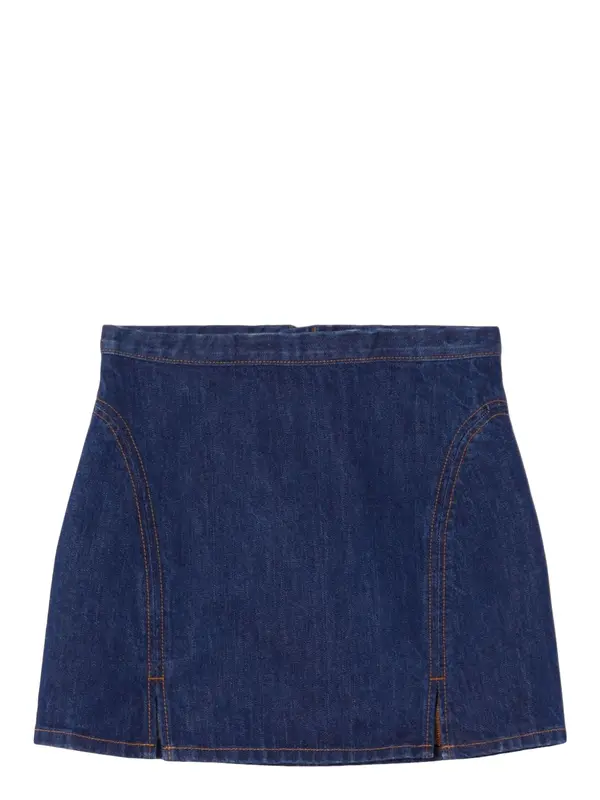 RE/DONE Split Denim Mini Skirt - Blue