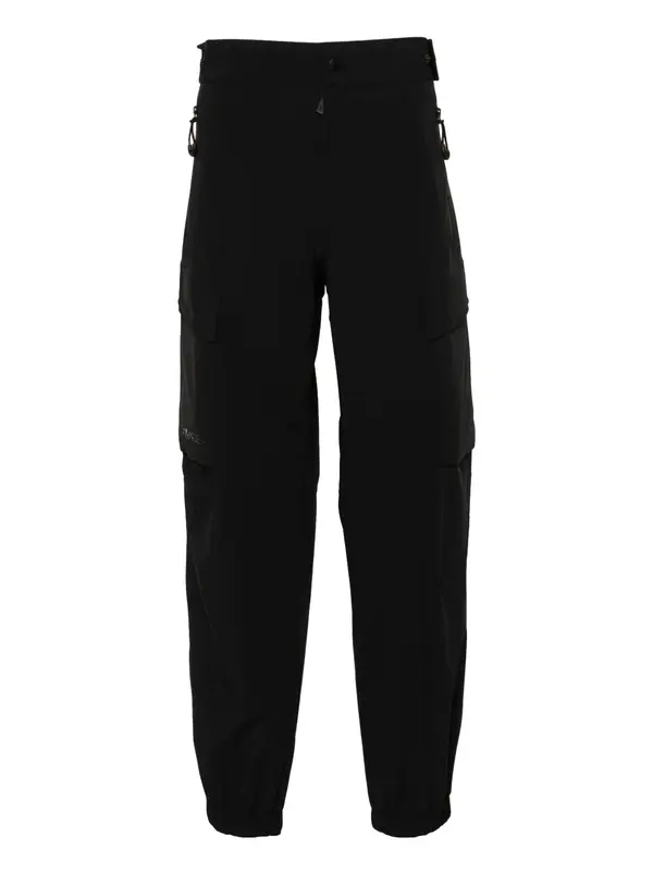 Moncler Logo-lettering Tapered Trousers - Black