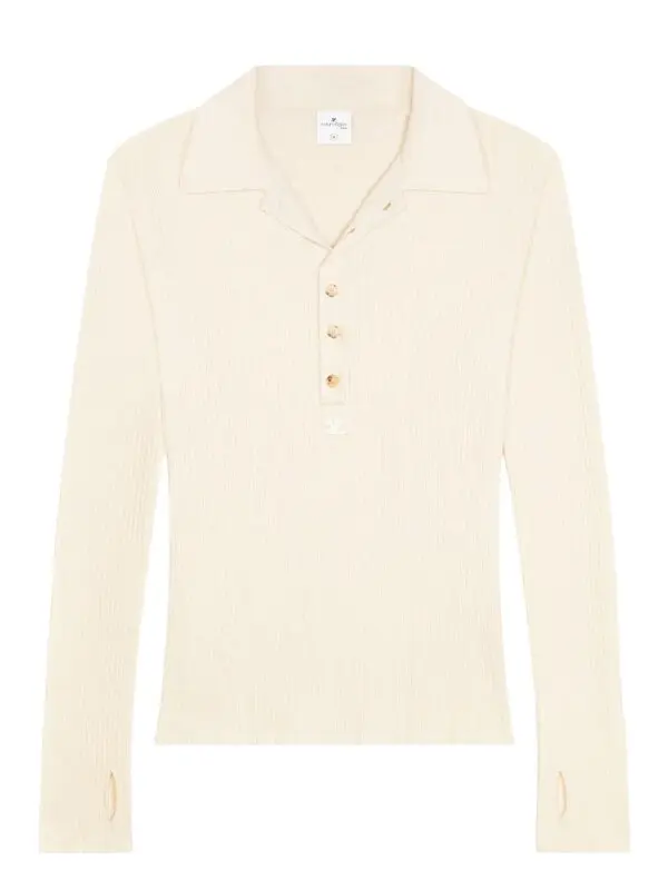 COURREGES Cotton-wool Blend Polo Shirt - Neutrals