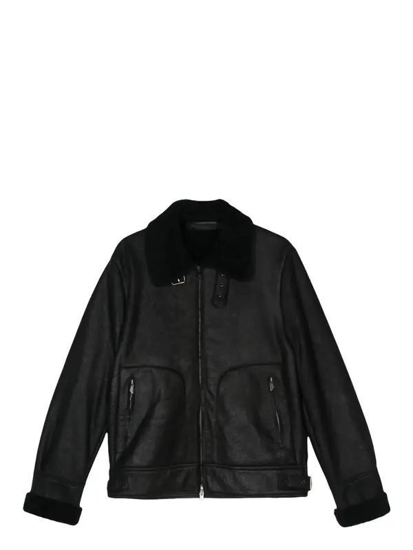 SALVATORE SANTORO Suede Leather Jacket - Black