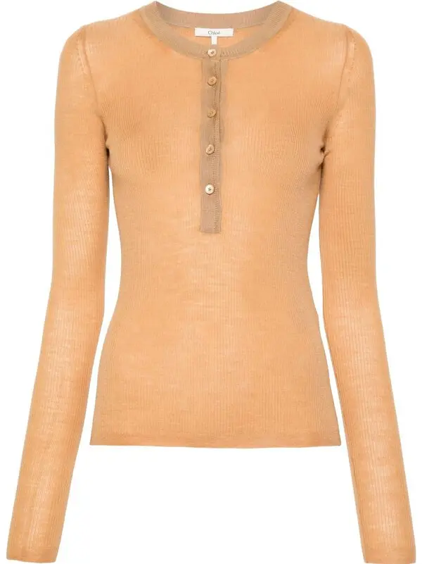 Chloé Long-sleeve Wool Jumper - Neutrals