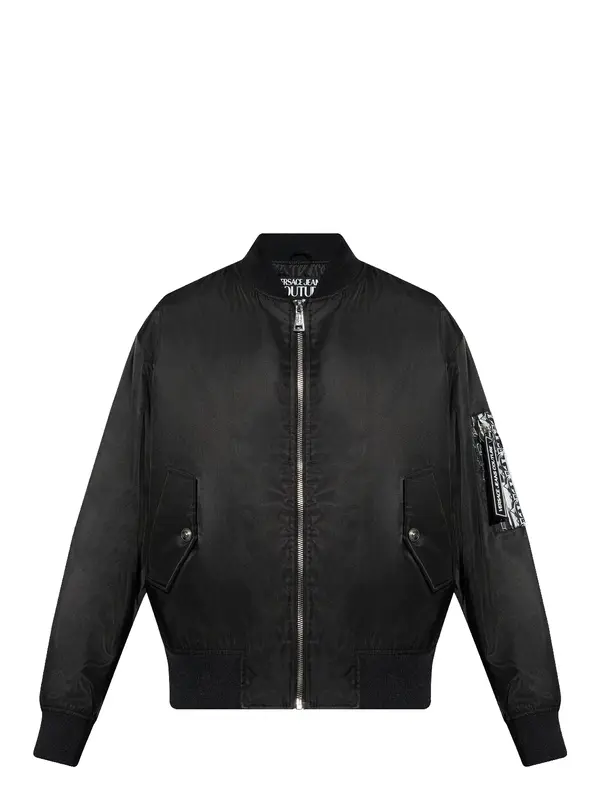Versace Striped Bomber Jacket - Black