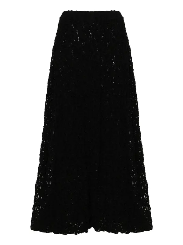 JIL SANDER Lace-embroidered Midi Skirt - Black
