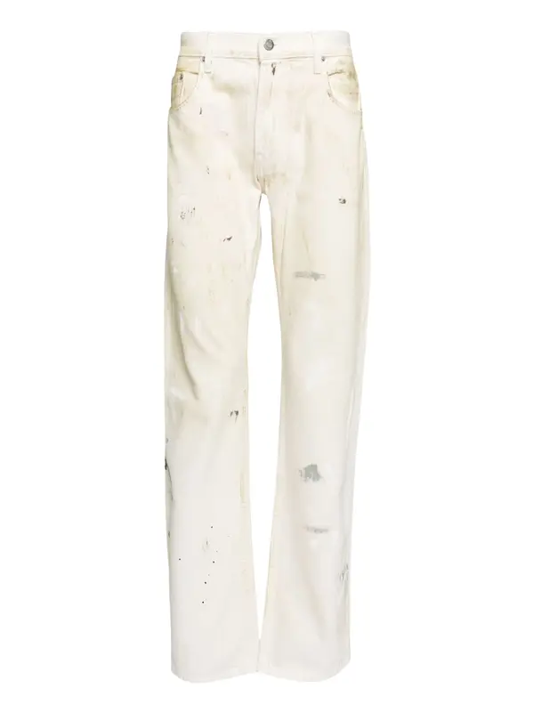 Helmut Lang Painted Low-rise Jeans - Neutrals