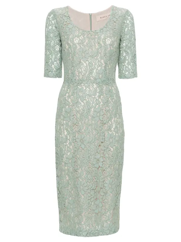 BLANCA VITA Alnus Lace Midi Dress - Green