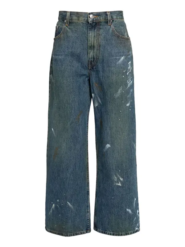Helmut Lang Painted Wide-leg Jeans - Blue