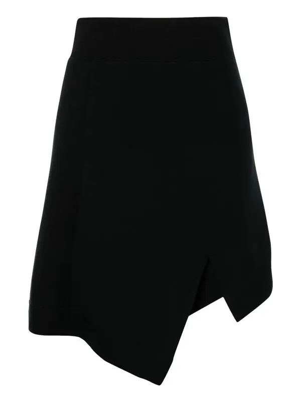 Sacai Sponge Sweat Asymmetric Mini Skirt - Black