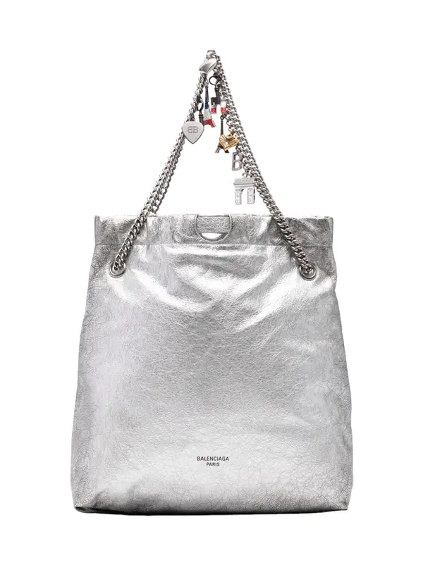 Balenciaga Medium Crush Tote Bag - Silver