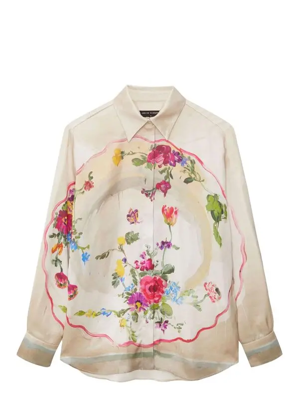 MSGM Floral-print Shirt - Neutrals
