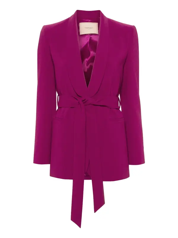 TWINSET Oval T-chain Belted Blazer - Pink