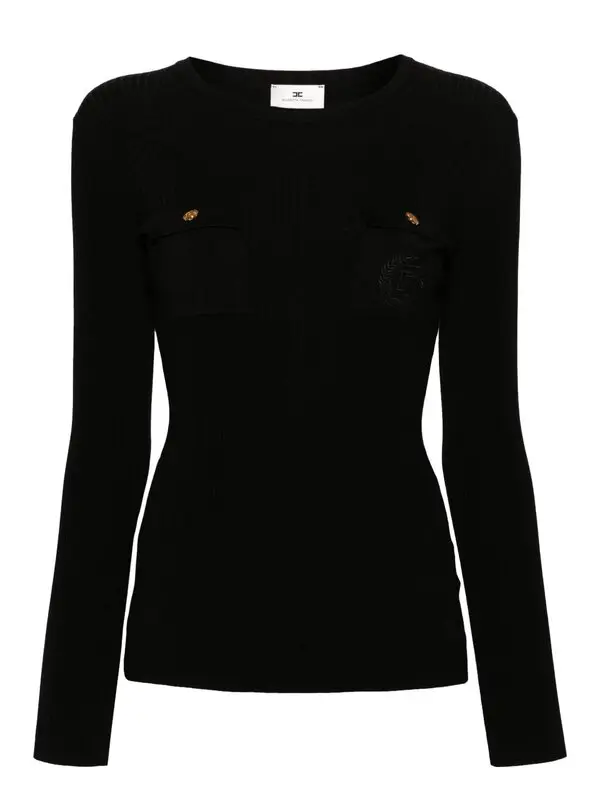 Elisabetta Franchi Logo-embroidered Jumper - Black