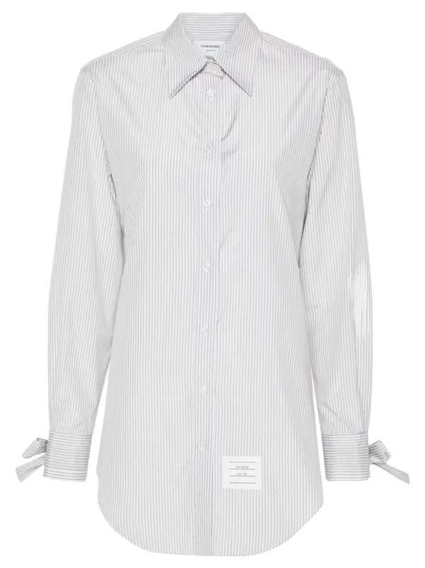 Thom Browne Bow-cuff Shirt Dress - Grey