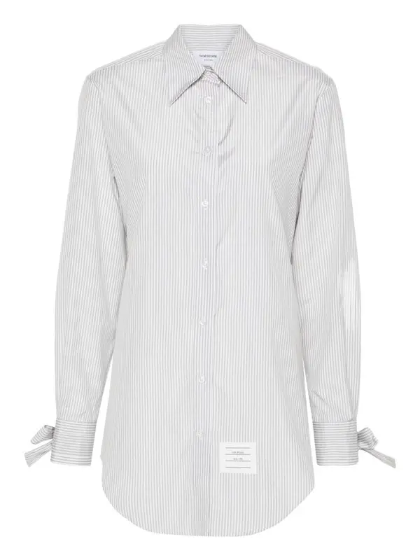 Thom Browne Bow-cuff Shirt Dress - Grey