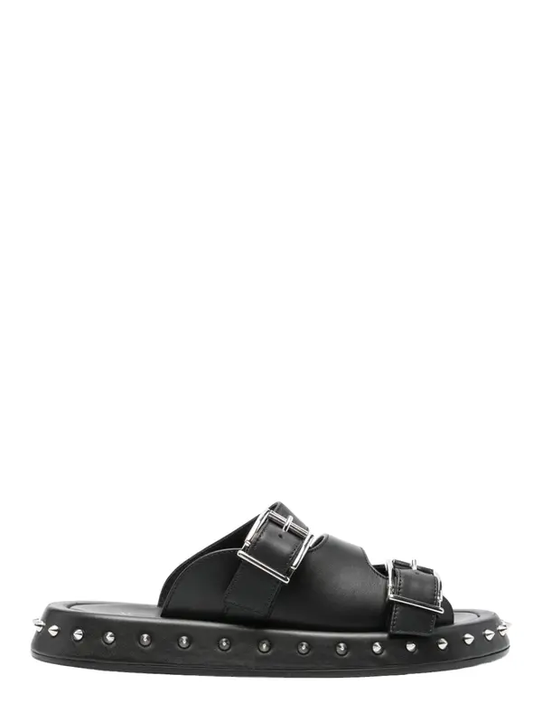 Alexander McQueen Buckle Leather Sandals - Black