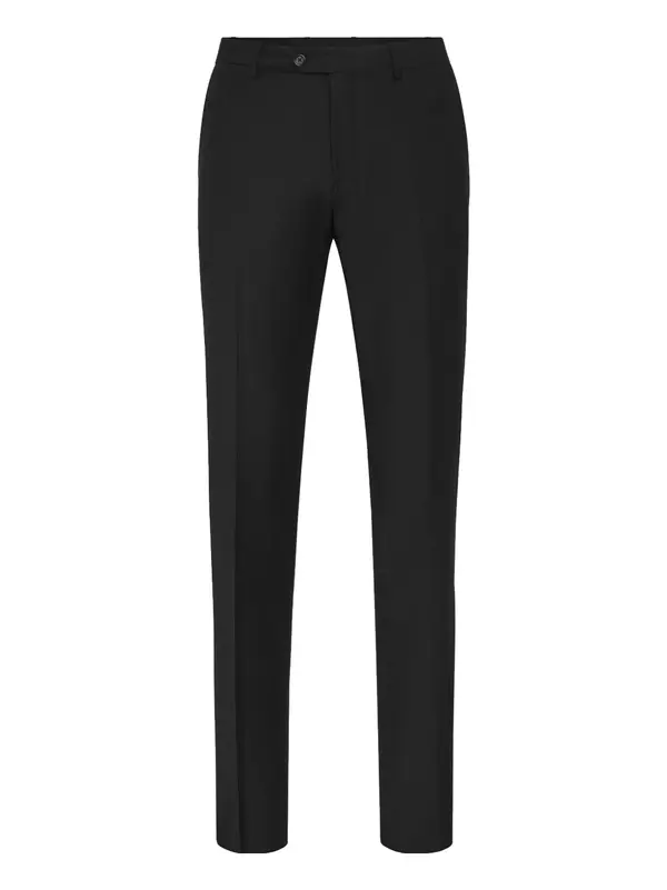 Philipp Plein Straight-leg Wool-blend Trousers - Black