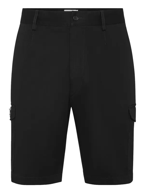 Philipp Plein Logo-plaque Cargo Shorts - Black