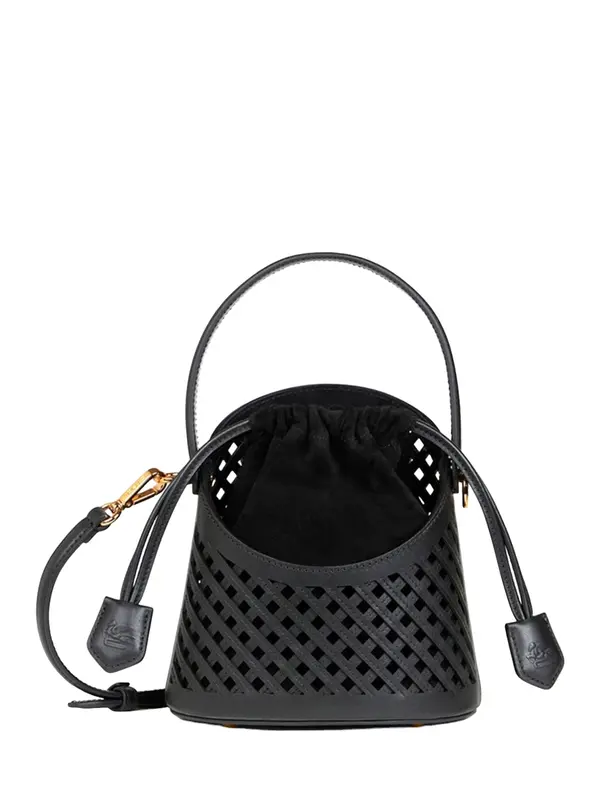 Etro Small Saturno Grid Cut-out Crossbody Bag - Black