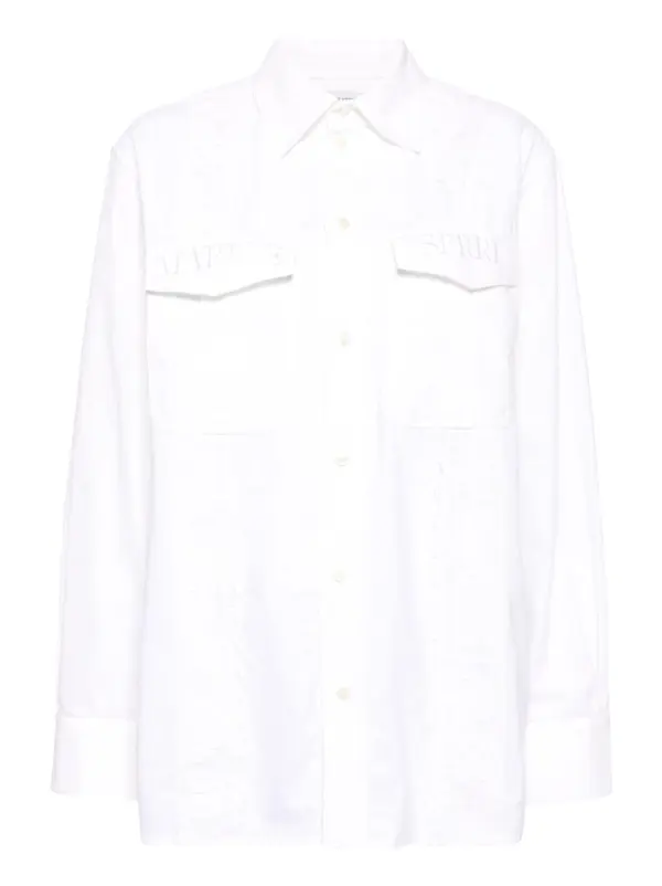 MARINE SERRE Upcycled Twin Pocket Shirt - White