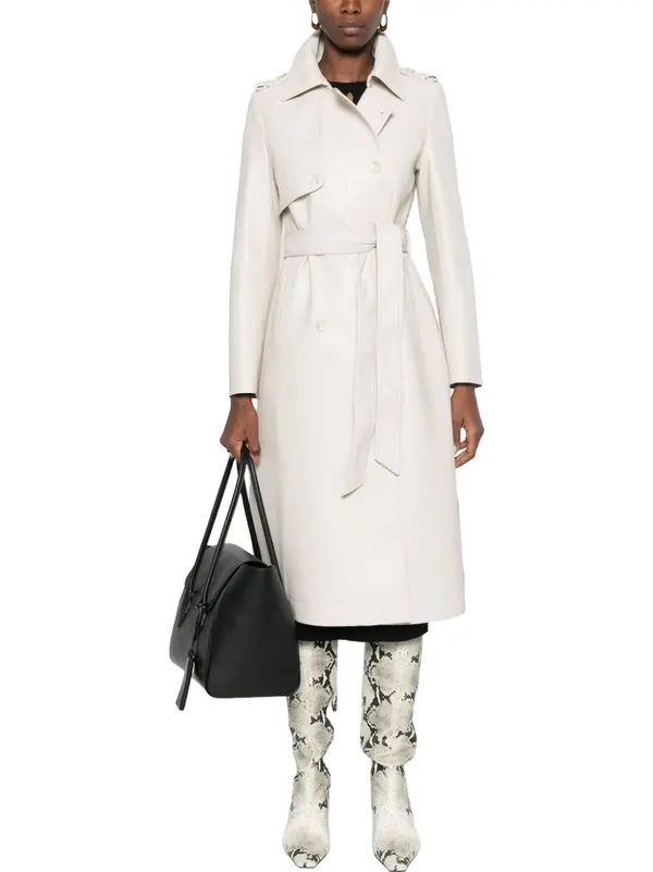 TWINSET Coated Trench Coat - Neutrals