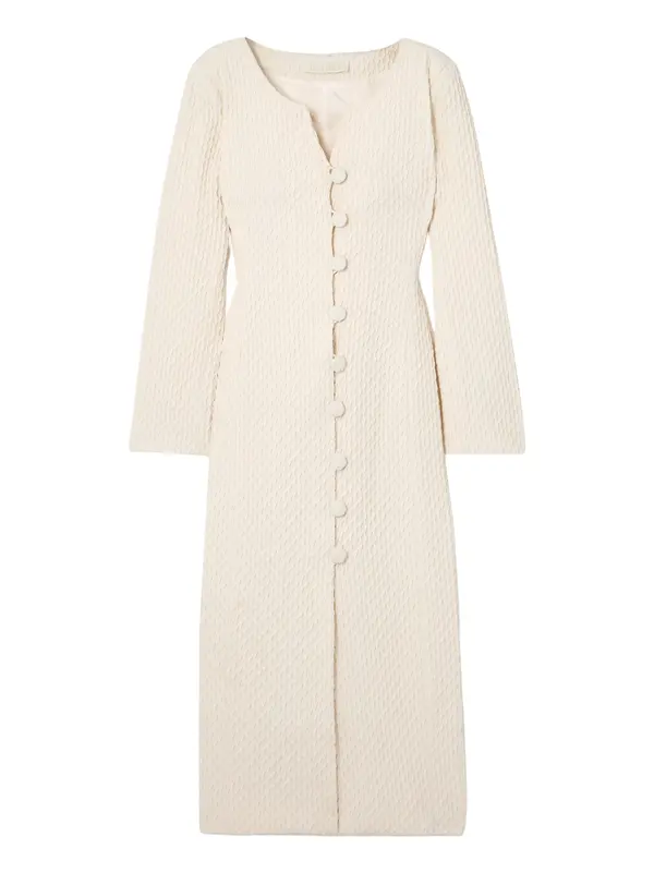 DESTREE Carmen Flutter Woven Coat - Ecru