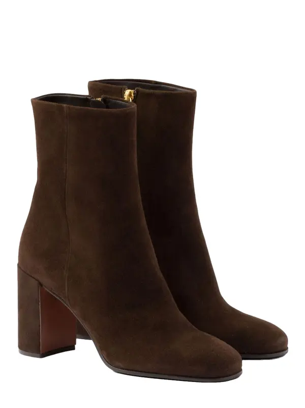Prada Suede Booties - Brown