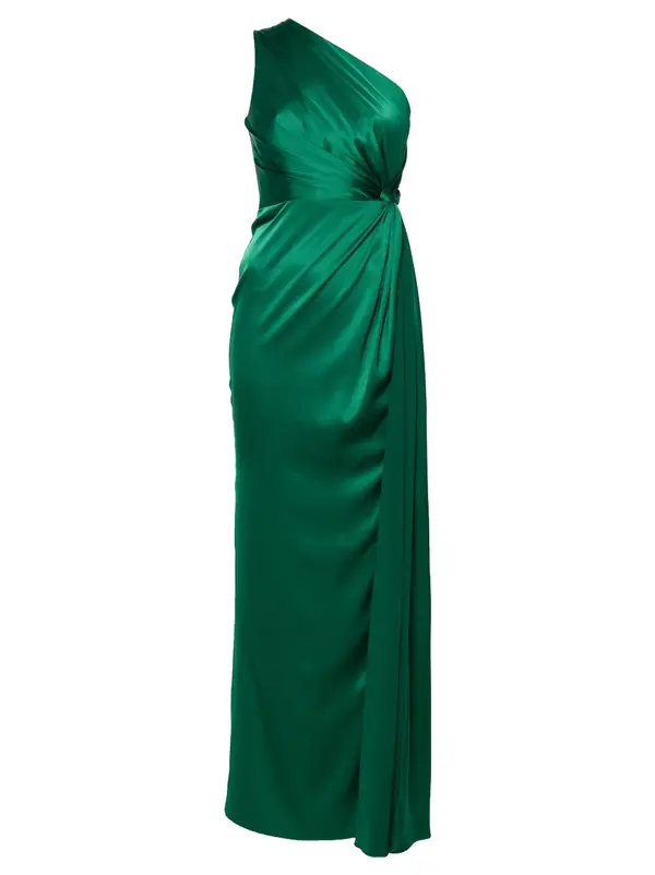 Alex Perry One-shoulder Satin Dress - Green