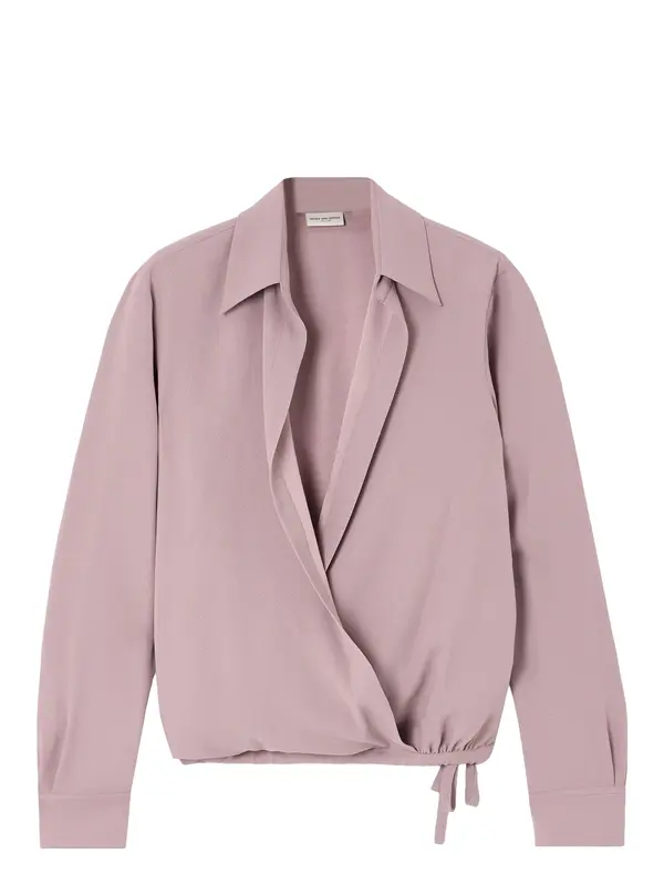 Dries Van Noten Crepe Wrap Shirt - Pink