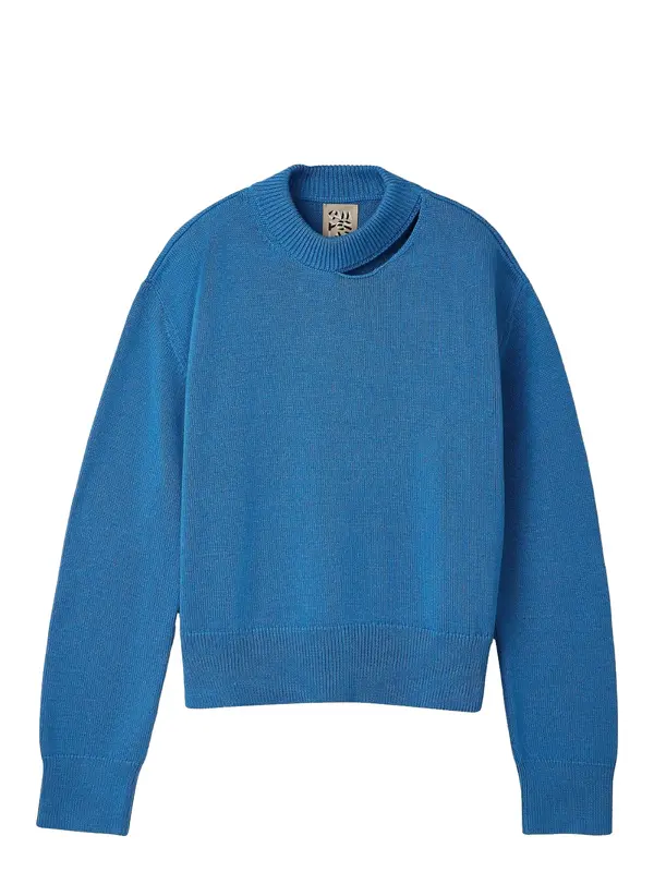 Camper Distressed Knit Sweater - Blue