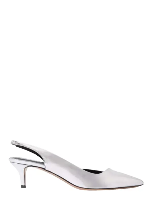 Isabel Marant Piery Mirrored-leather Slingback Pumps - Silver