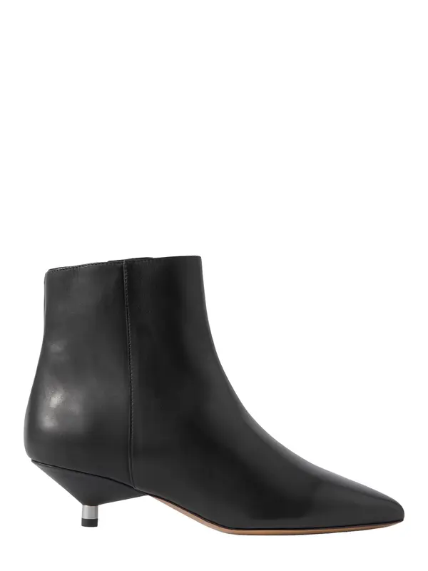Isabel Marant Eana Leather Ankle Boots - Black