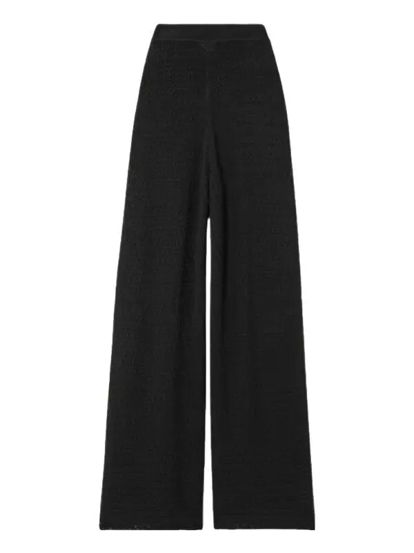 TOTEME Open-knit Wide-leg Trousers - Black