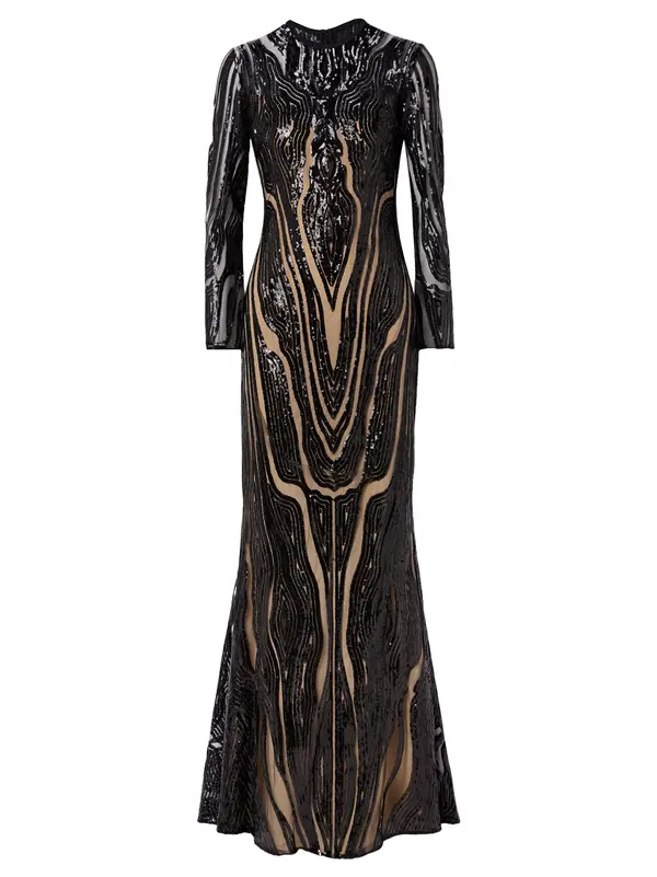 Elie Saab Sequin-embellished Tulle Gown - Black