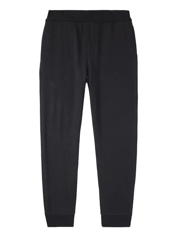 Zegna Tapered Logo-embroidered Cotton-blend Jersey Sweatpants - Black