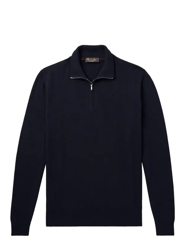 Loro Piana Slim-fit Baby Cashmere Half-zip Sweater - Blue