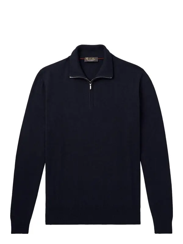 Loro Piana Slim-fit Baby Cashmere Half-zip Sweater - Blue