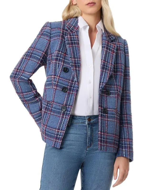 Jones New York Faux Double Breasted Blazer - Bluebell Multi