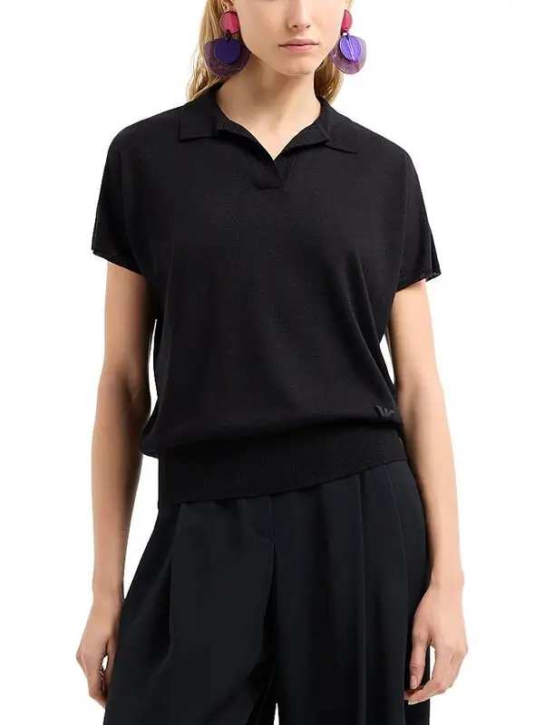 Emporio Armani Polo Collar Sweater - Black