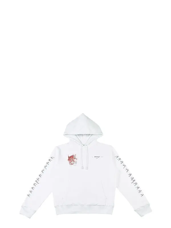 Off-White Basquiat Graphic Hoodie - White/black/red