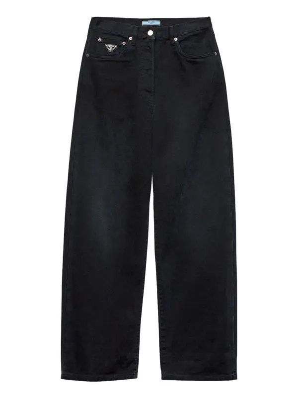 Prada Wide-leg Selvedge Jeans - Black
