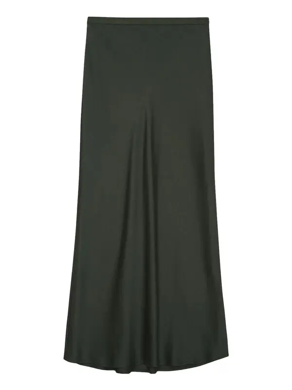 ANINE BING Bar Silk Midi Skirt - Green