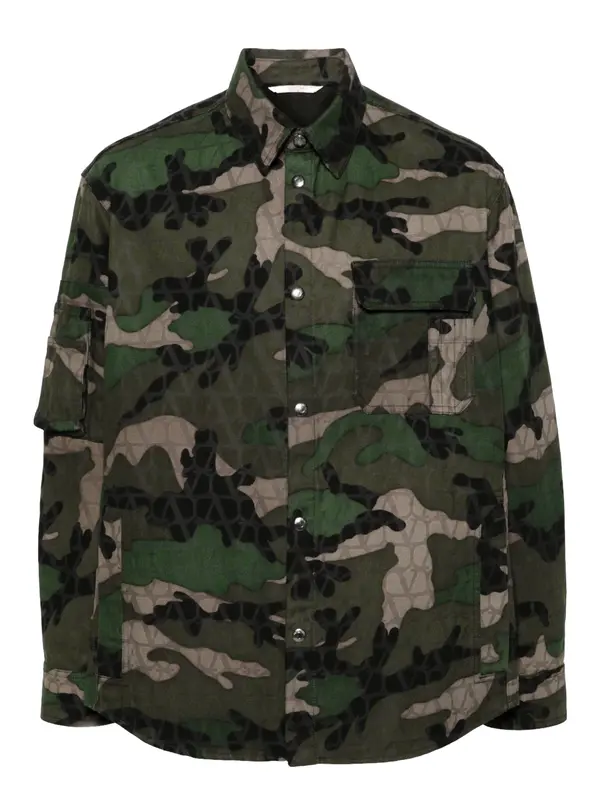 Valentino Garavani Camouflage-pattern Jacket - Green