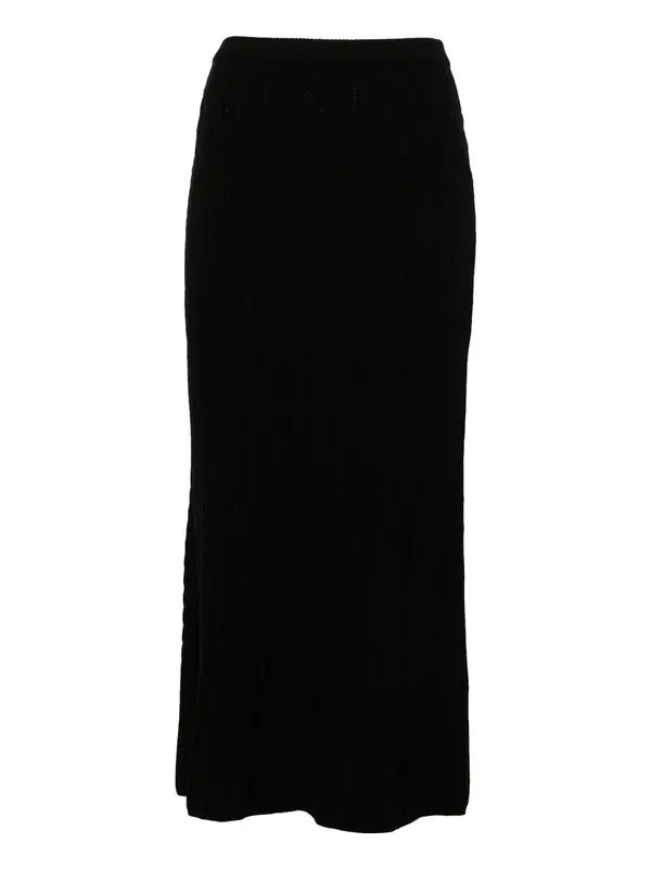 Alessandra Rich Cable-knit Maxi Skirt - Black