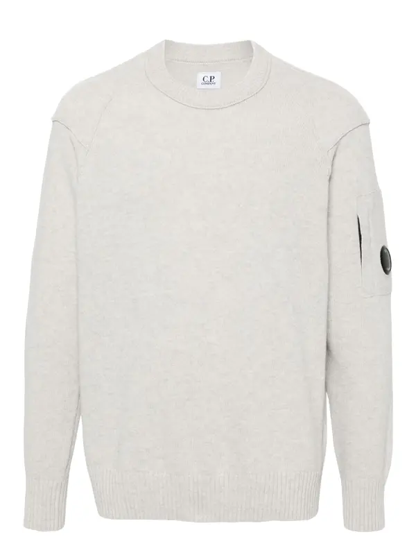 C.P. COMPANY Lens-detailed Wool-blend Sweater - Grey