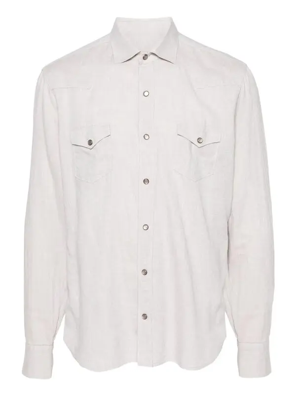 BARBA NAPOLI Slub-texture Shirt - Neutrals